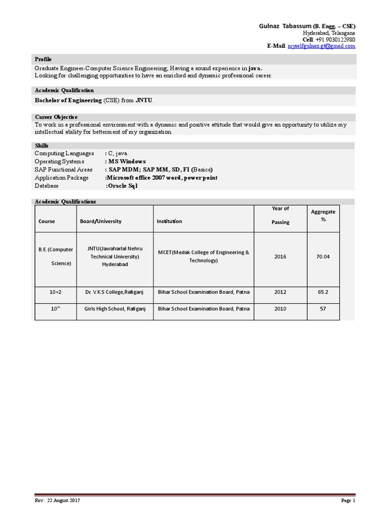Gulnaz Resume' | PDF | Java (Programming Language) | Software