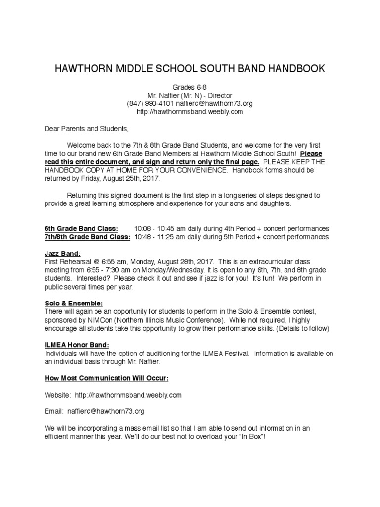 Hms Handbook | Download Free PDF | Classroom | Clothing