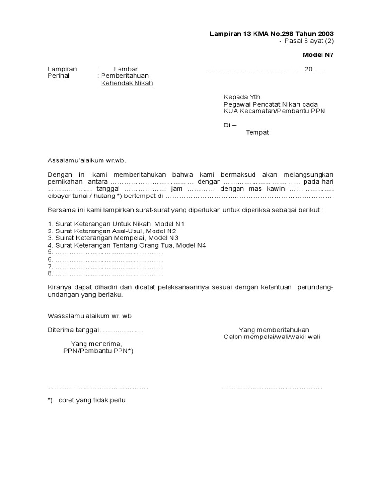 Formulir N1 N7 | PDF