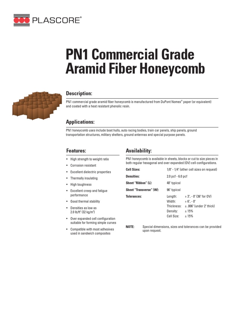 Plascore - PN1 - Honeycomb PDF | PDF | Pounds Per Square Inch | Pascal ...