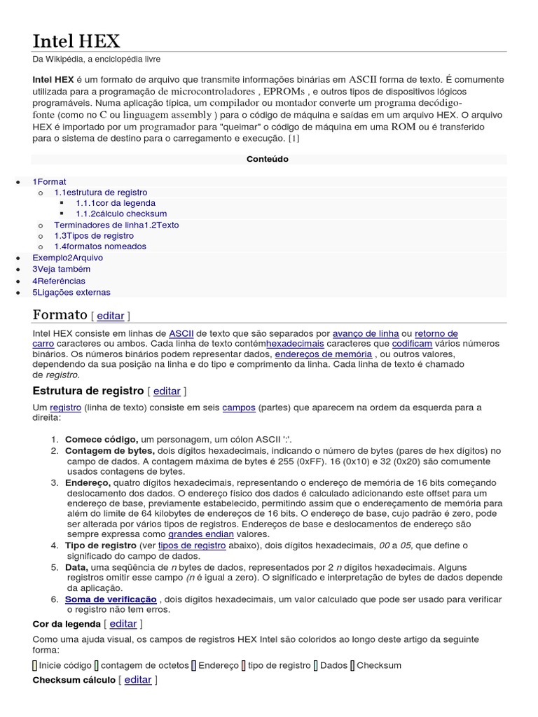 Intel HEX | PDF | Byte | Mordeu