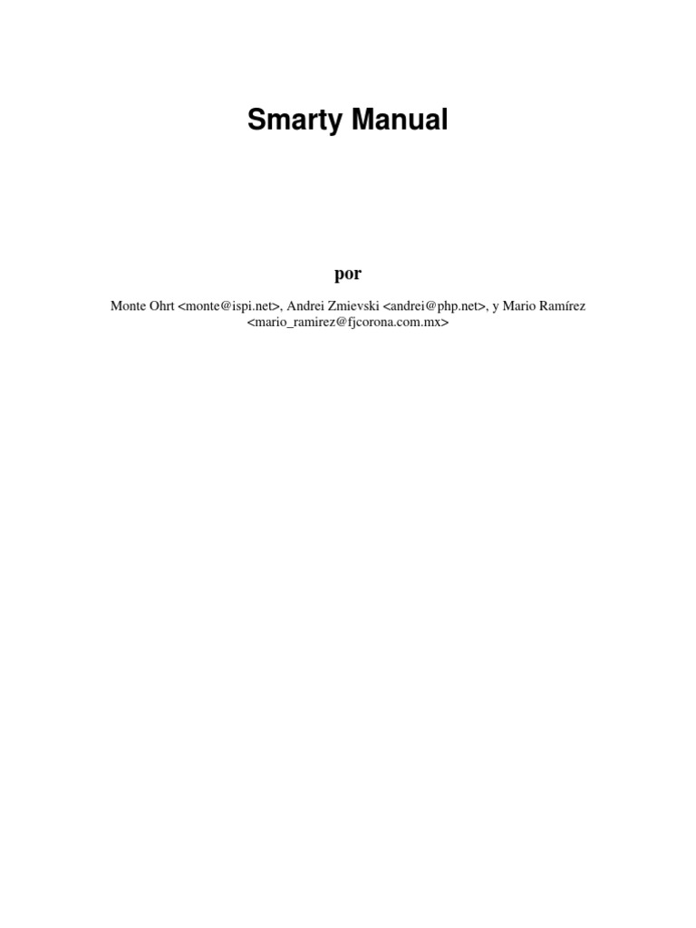 Manual de Smarty PDF | PDF