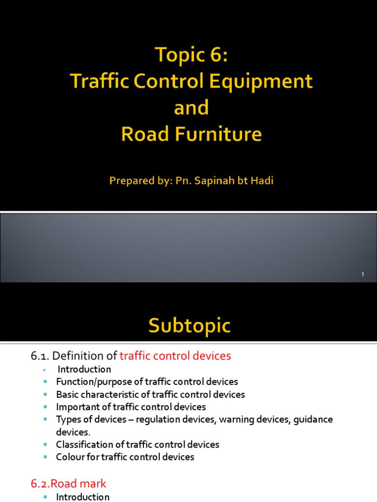 Chapter 6 - Traffic Control Equipment and Road Furniture | PDF | Road ...