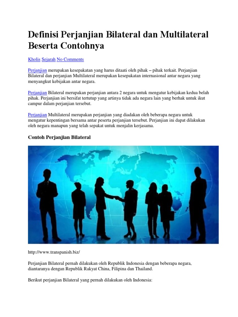 Perjanjian Bilateral dan Multilateral | PDF | Politik