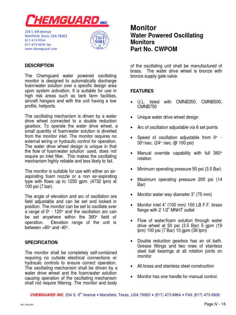 Water-Powered Oscillating Monitor | PDF | Transmission (Mechanics) | Valve