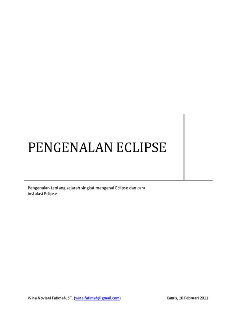 Pengenalan dan Instalasi Eclipse IDE | PDF