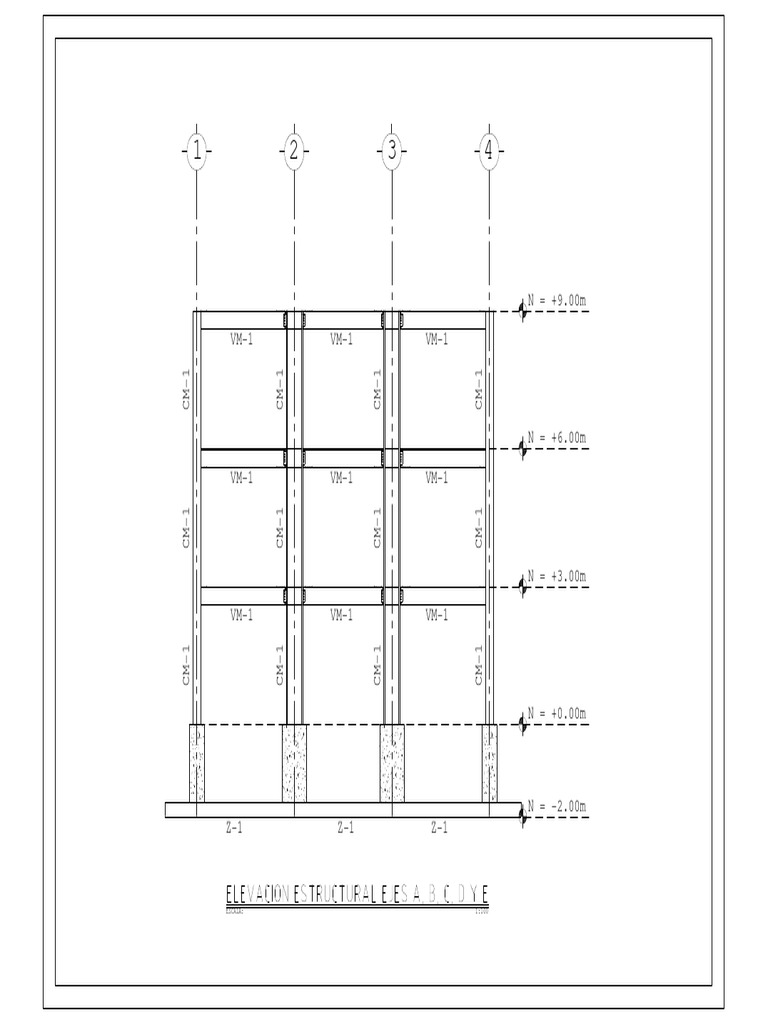 Planos estructurales de edificio de 3 pisos | PDF