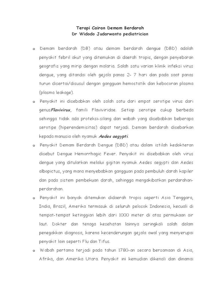 Terapi Cairan Demam Berdarah | PDF