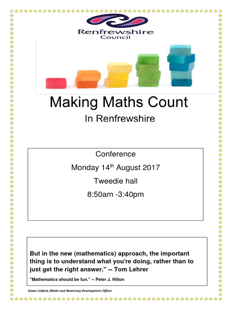 Making Maths Count in Renfrewshire Conference Programme | PDF ...