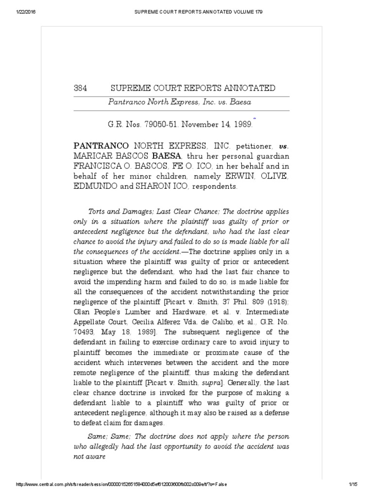 Pantranco North Express, Inc. vs. Baesa | PDF | Negligence | Damages