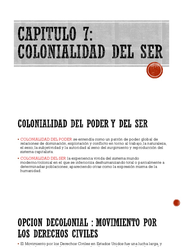 Presentacion Colonialidad Del Ser | PDF | Colonialismo | Diversidad ...