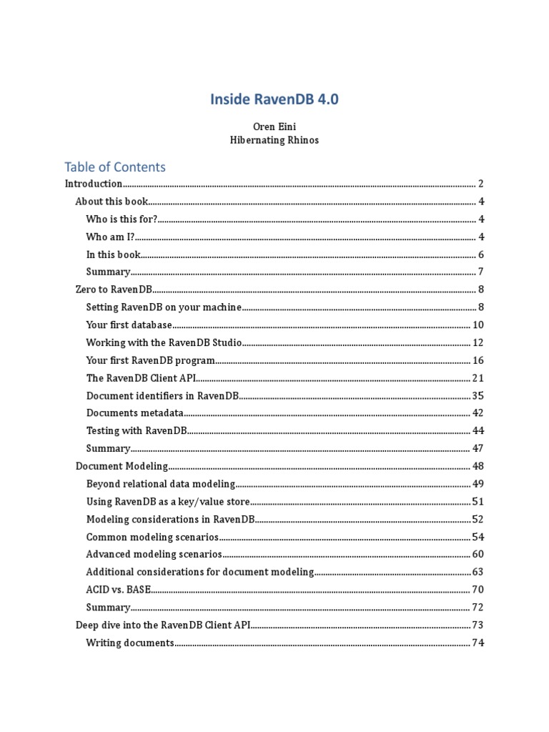 Inside Ravendb 4 0 Pdf Database Index No Sql