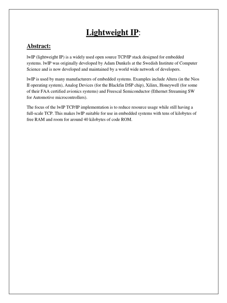 Lightweight IP | PDF