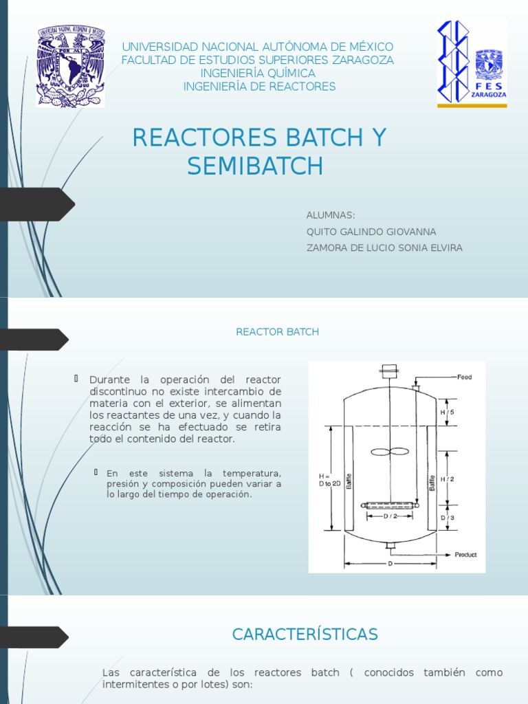 Reactor Batch y Semibatch | PDF | Reactor Quimico | Velocidad de reacción