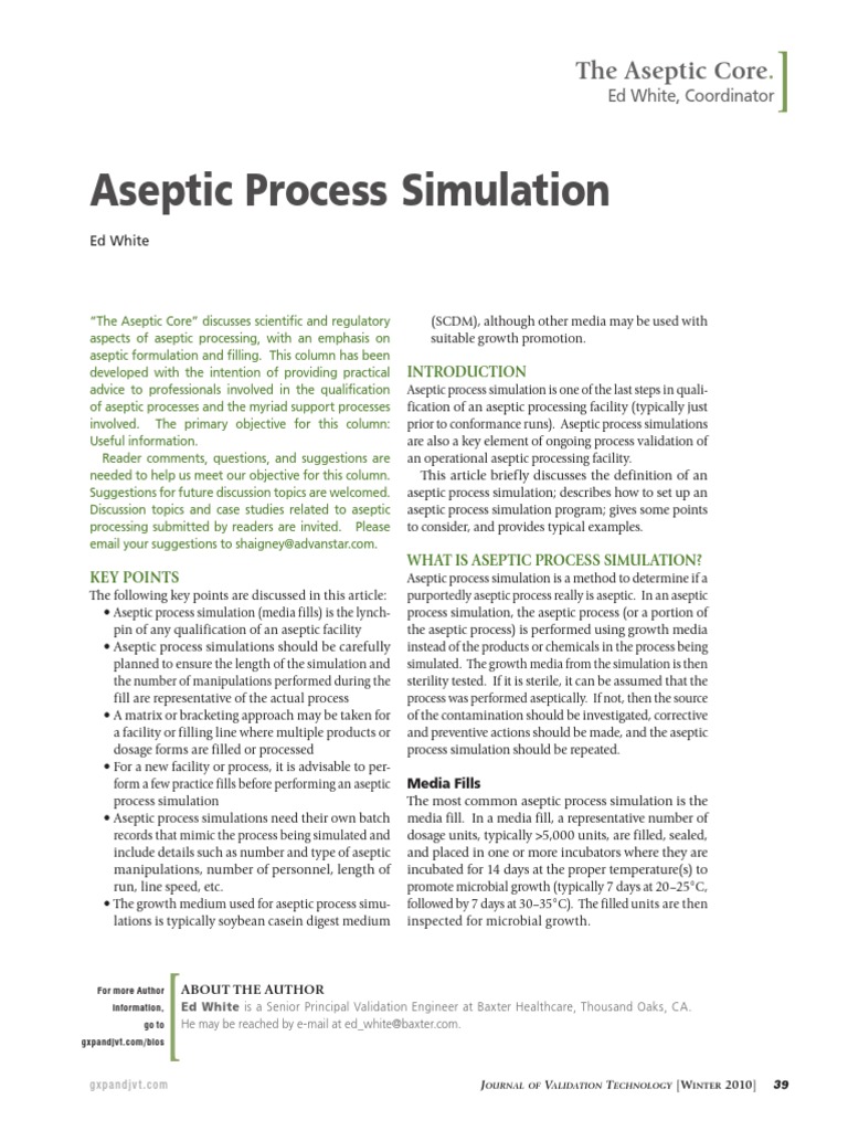 Aseptic Process simulation.pdf | Freeze Drying | Simulation