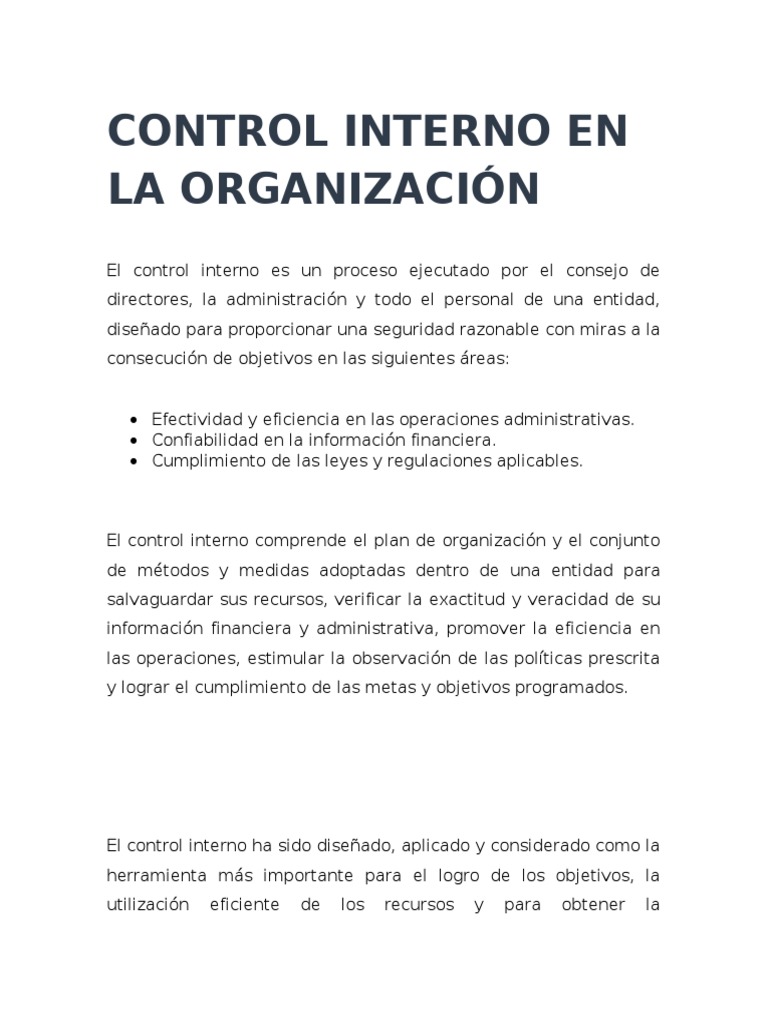 Guía de Control Interno Empresarial | PDF | Contabilidad | Planificación