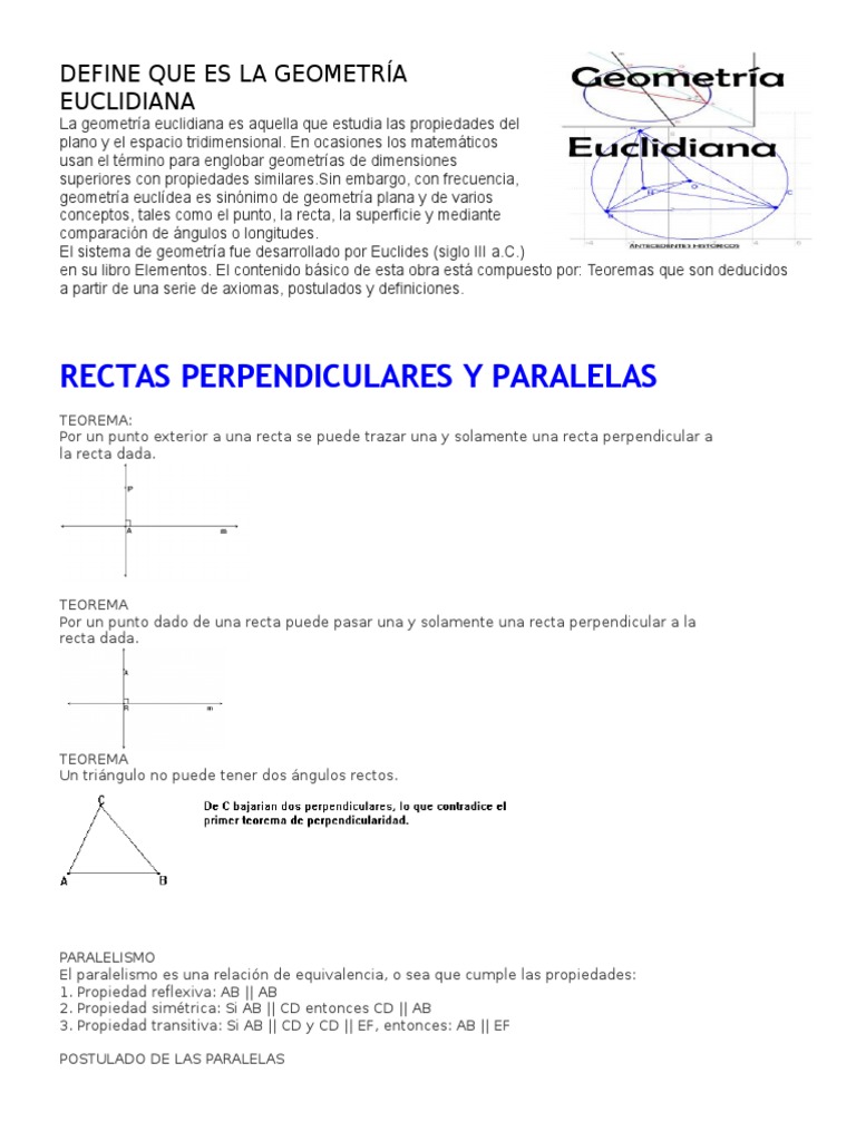 Geometria Euclidiana | PDF | Geometría analítica | Geometría no euclidiana