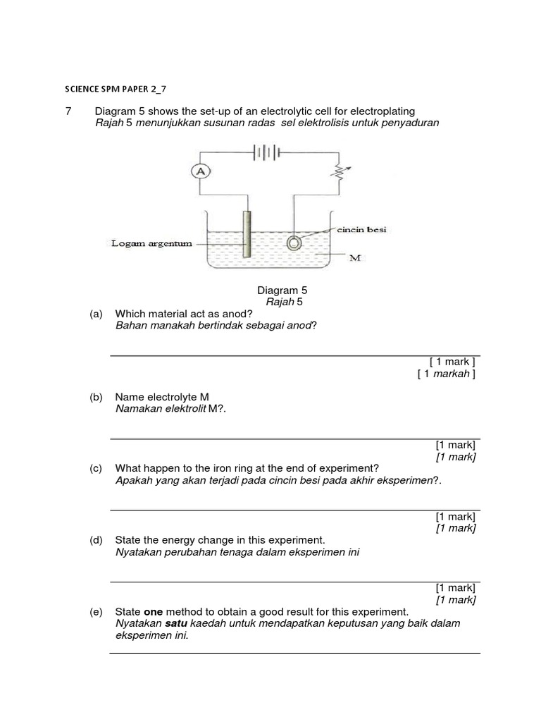 Science SPM Paper 2 - 7 | PDF