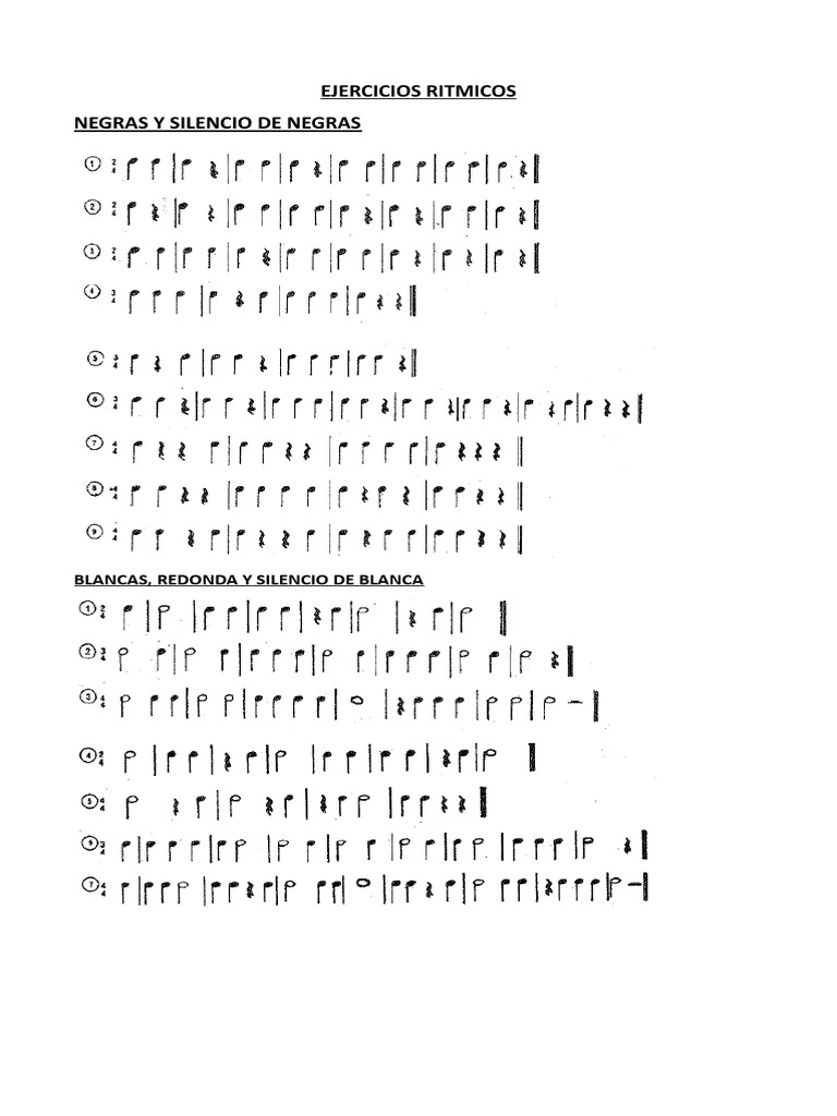 Ejercicios Rítmicos Musicales | PDF