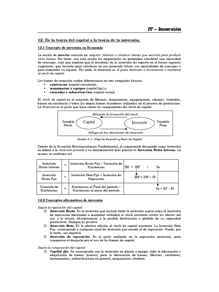 Macro - I - 04 - Inversion Ricardo Panza PDF | PDF | Capital (economía ...