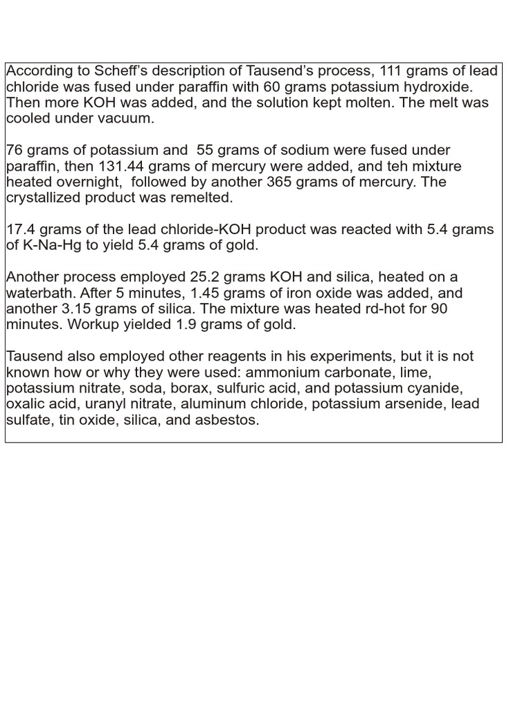 Lead To Gold Transmutation PDF | PDF