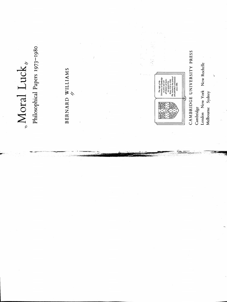 Bernard Williams-Moral Luck (1982) PDF | PDF