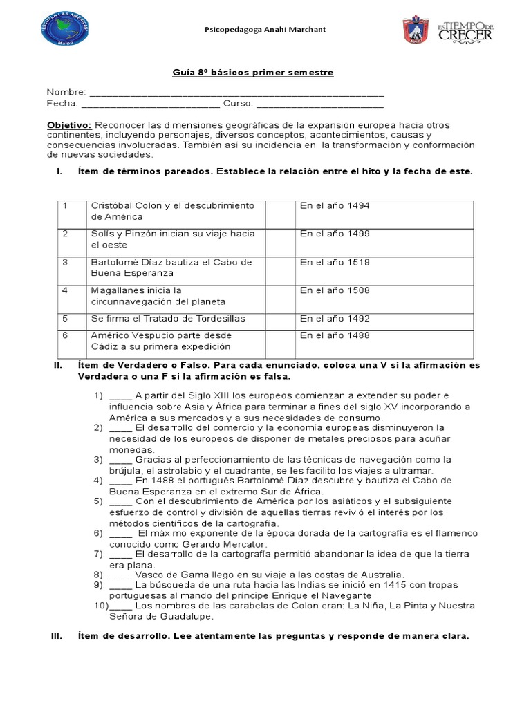 Expansión Europea y Mercantilismo en 8º Básico | PDF | Viajes por ...
