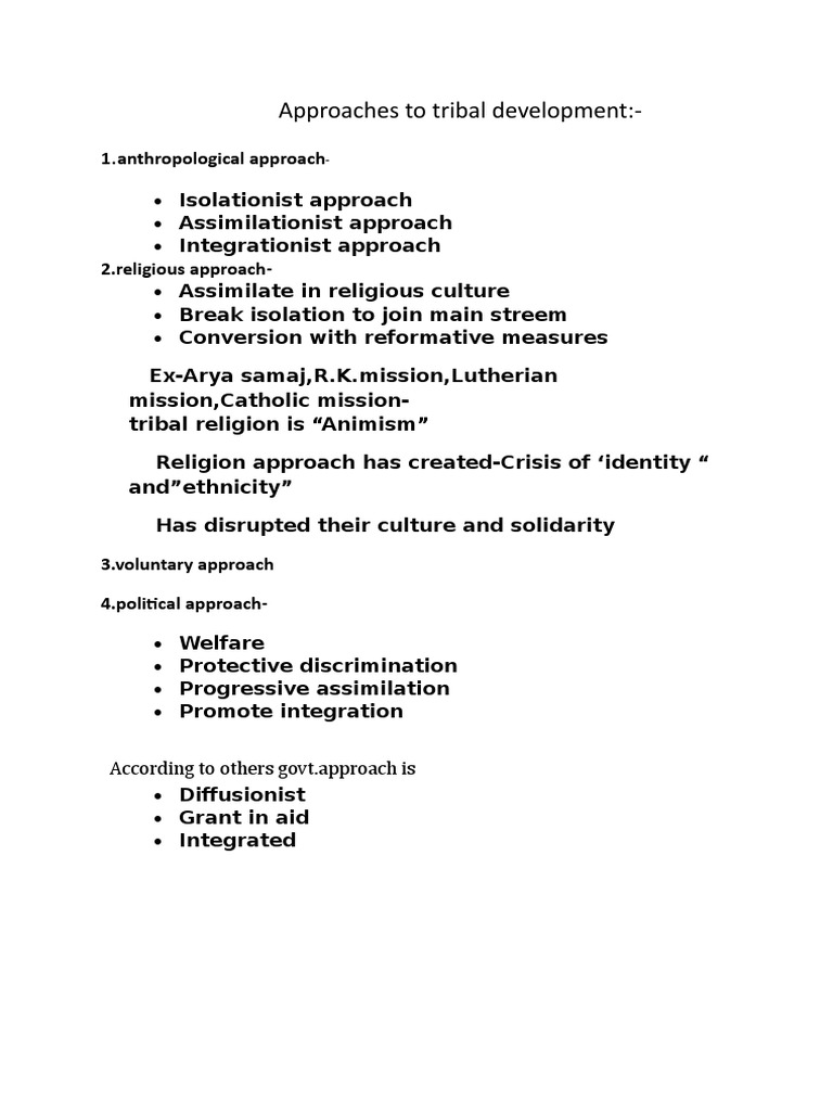 Approaches To Tribal Development | PDF