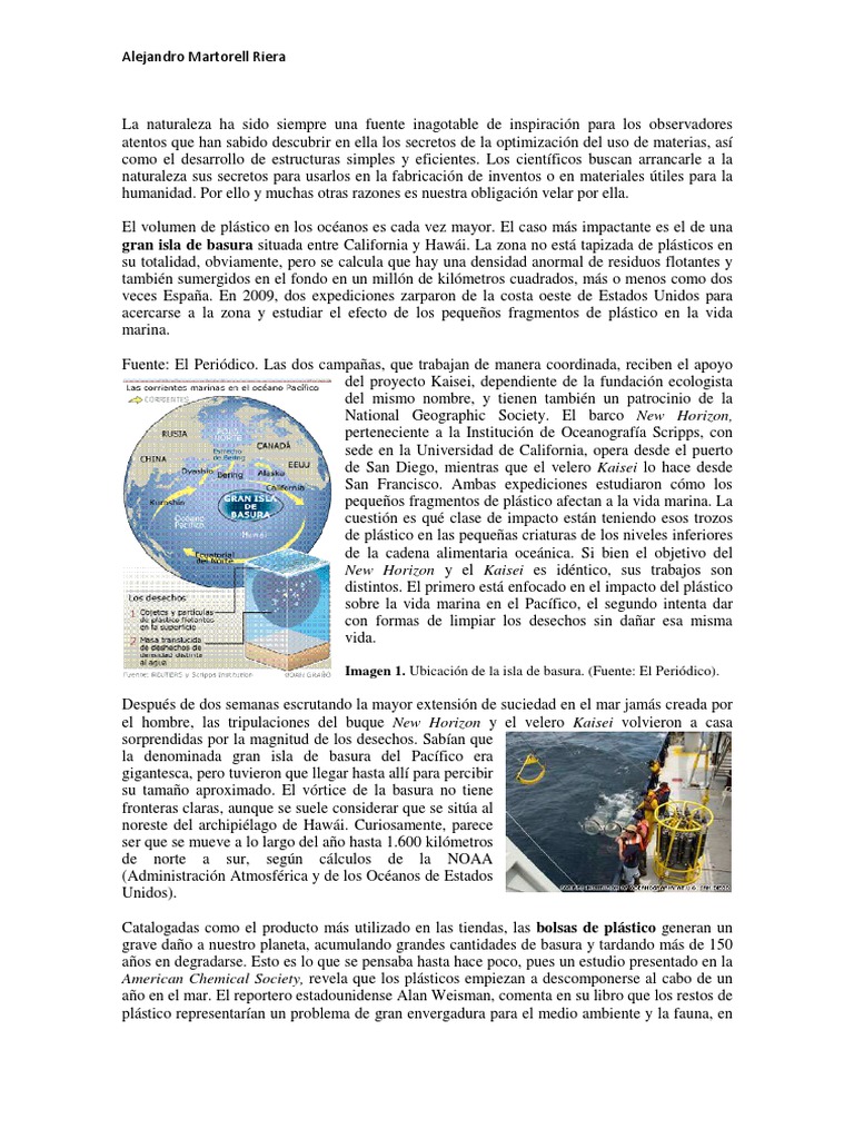 Isla de basura en el Pacífico | PDF | Residuos | El plastico