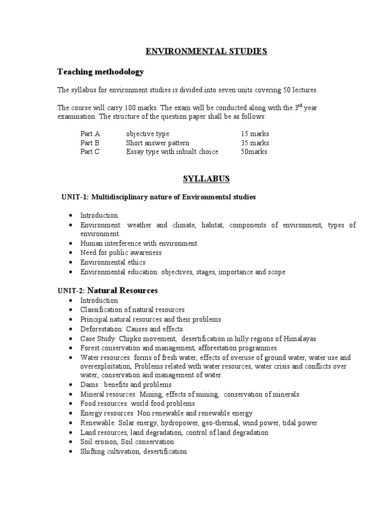 Env Syllabus | PDF | Ecosystem | Biodiversity