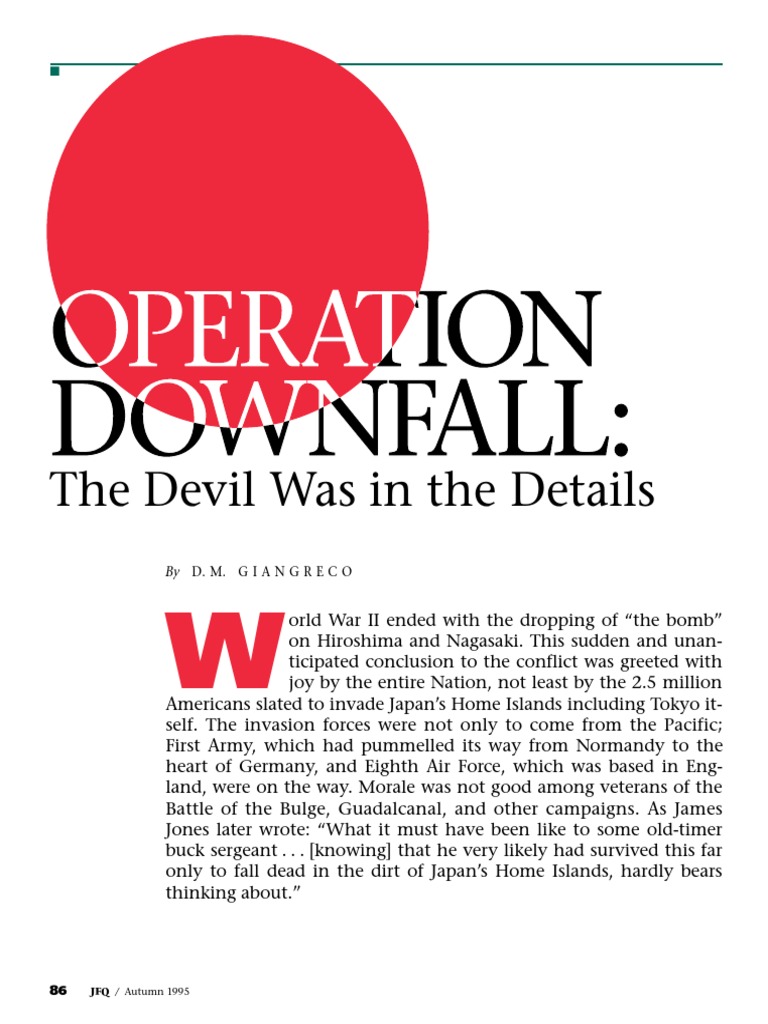 Operation Downfall: The Devil Was in The Details (ADA 528442) | PDF ...