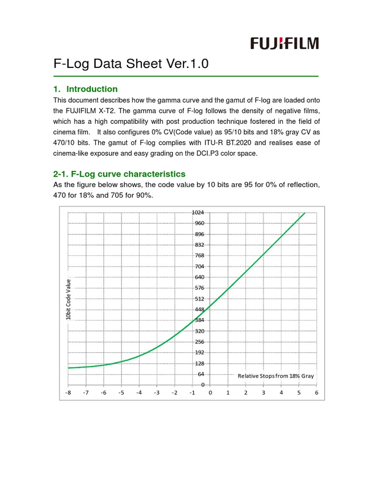 F-Log DataSheet E Ver.1.0 | PDF | Color | Vision