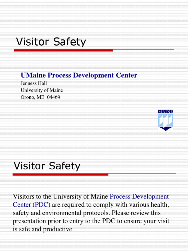 UMaine PDC Visitor Safety Guidelines | PDF | Prevention | Safety