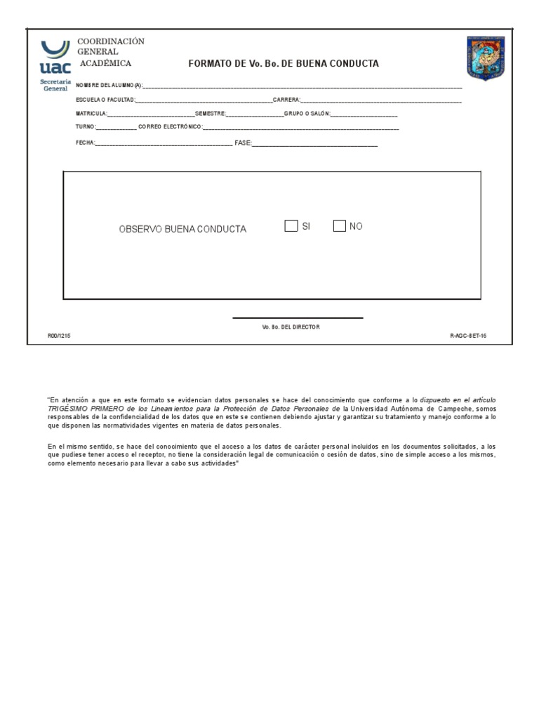 Formato de Vo - Bo. | PDF