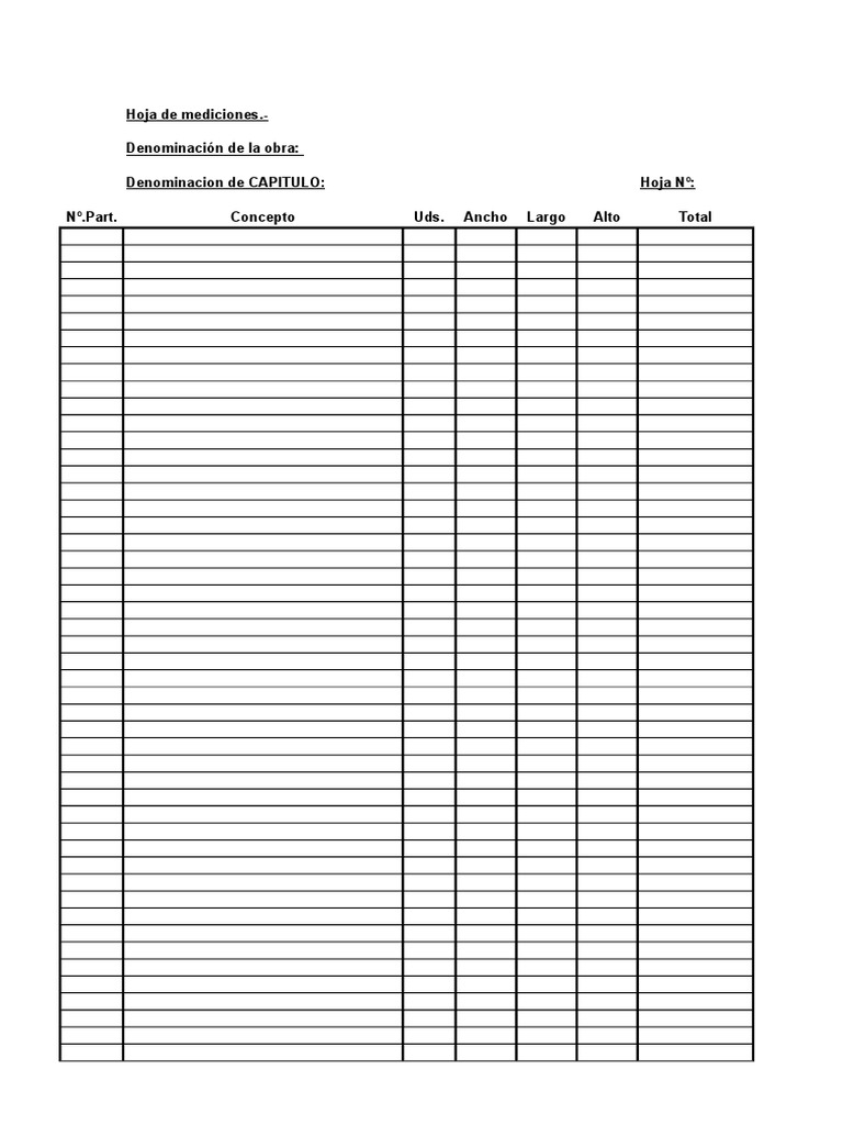 Hoja Mediciones | PDF