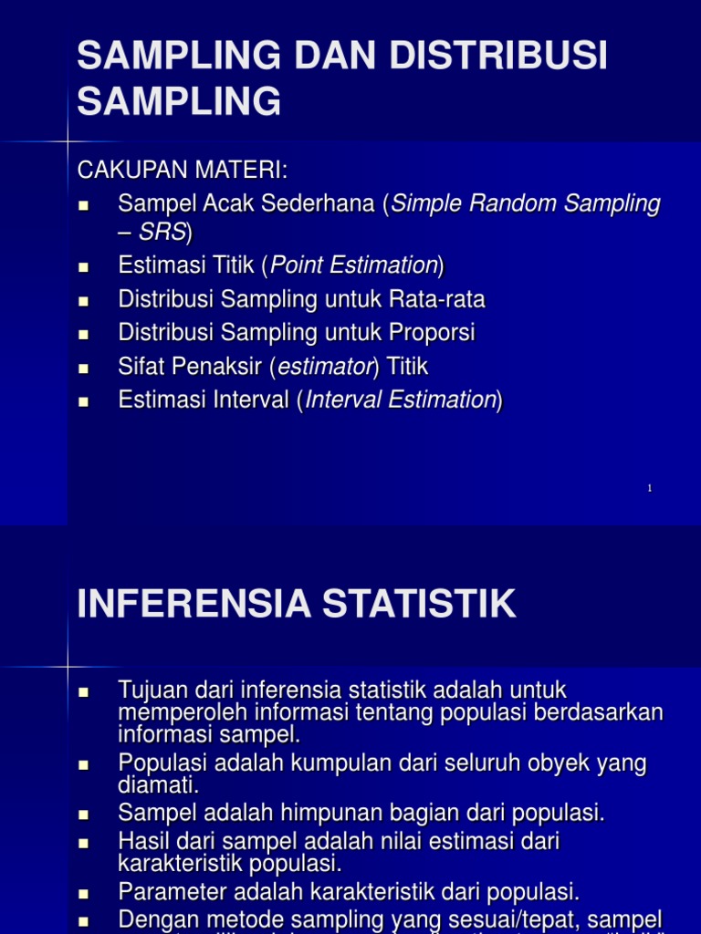 STATISTIK 6 Sampling Dan Distribusi Sampling | PDF