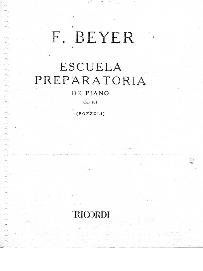 Beyer - Método Preparatorio para Piano | PDF