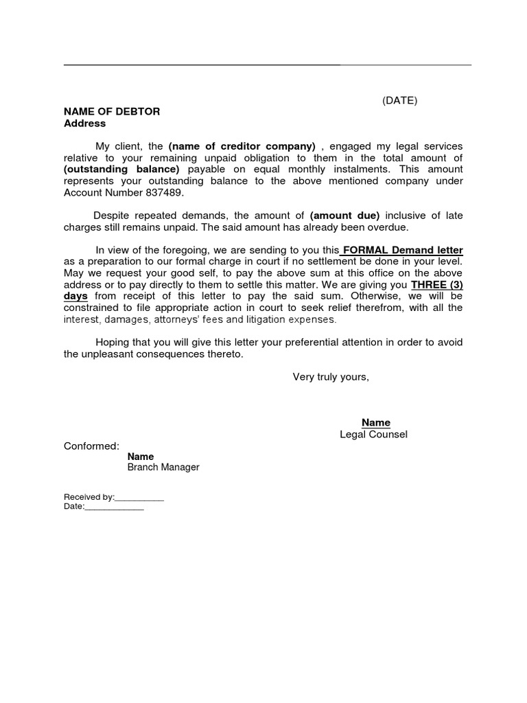 Sample Demnad Letter | PDF