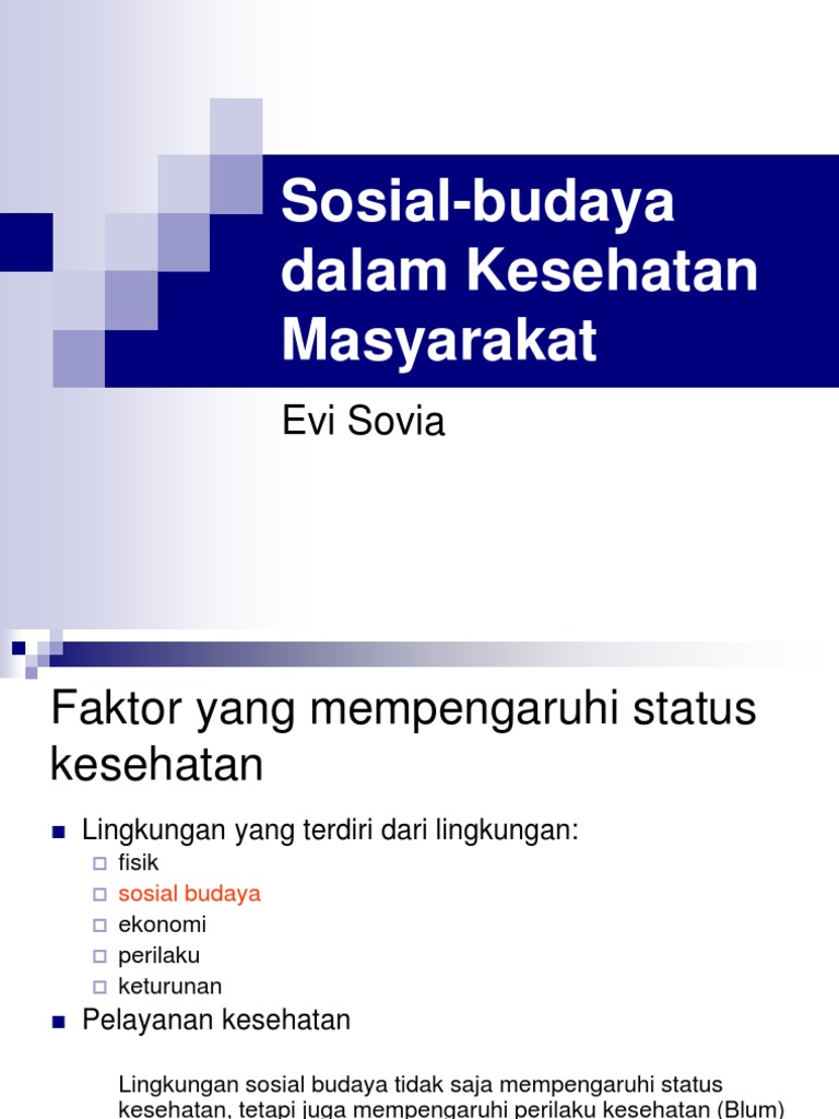 Sosial-Budaya Dalam Kesehatan Masyarakat | PDF