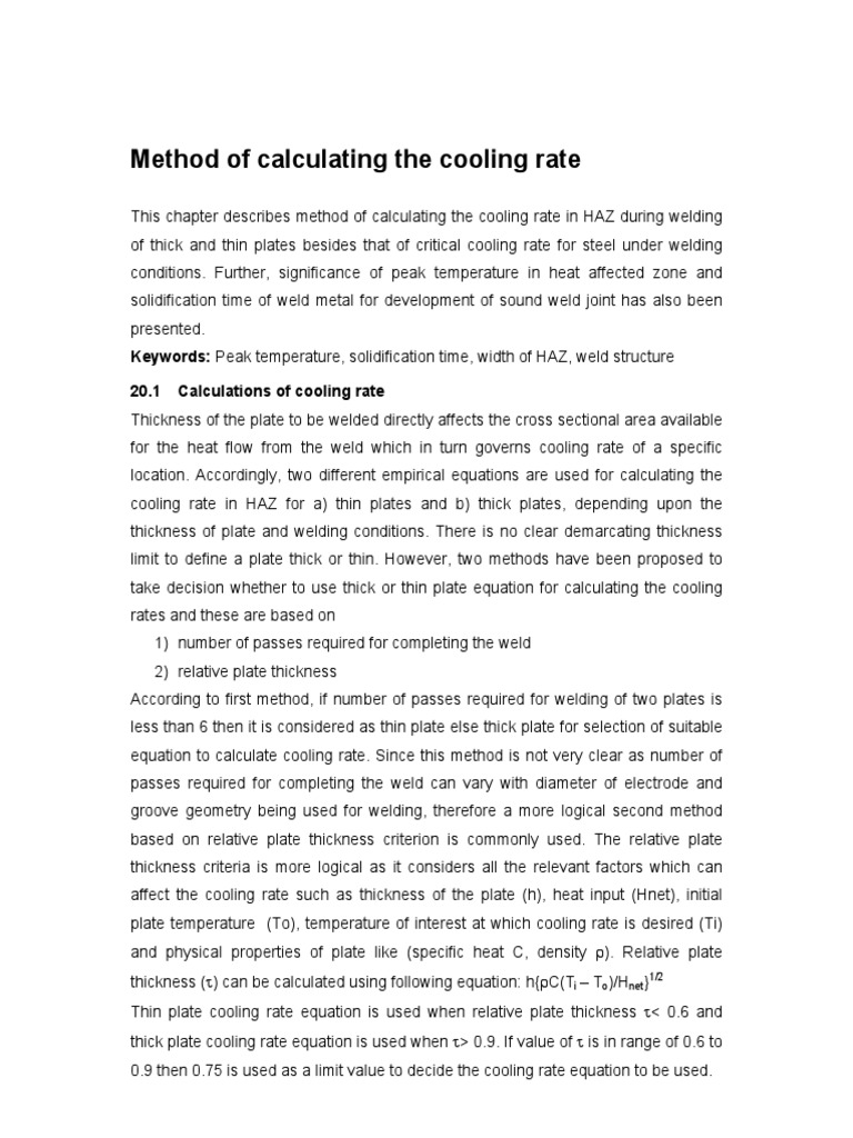 Method of Calculating The Cooling Rate | PDF | Structural Steel | Freezing