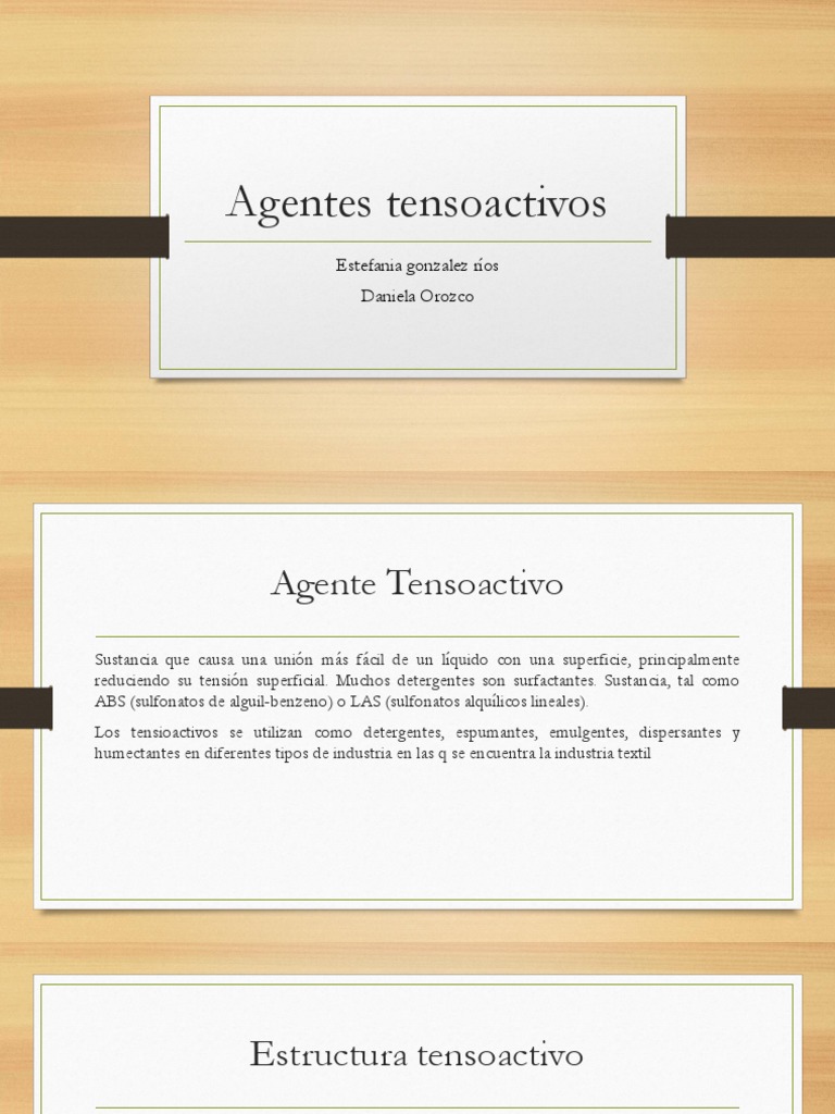 Agentes Tensoactivos: Tipos y Usos | PDF | Tensioactivo | Detergente