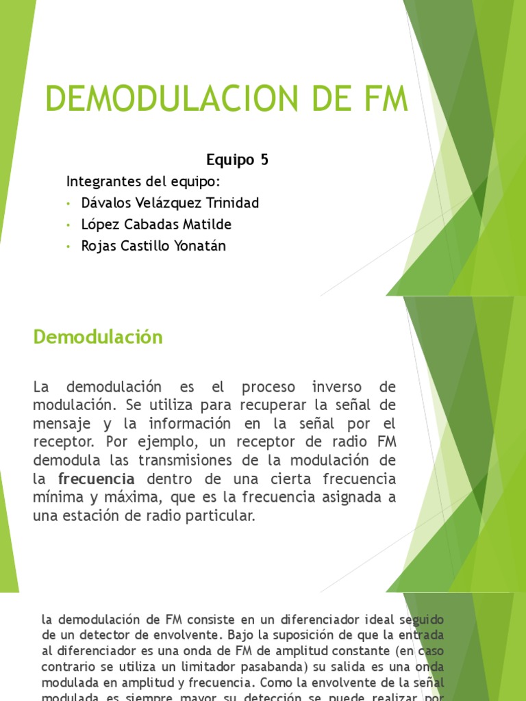 DEMODULACION DE FM.pptx | Modulación de frecuencia | Modulación