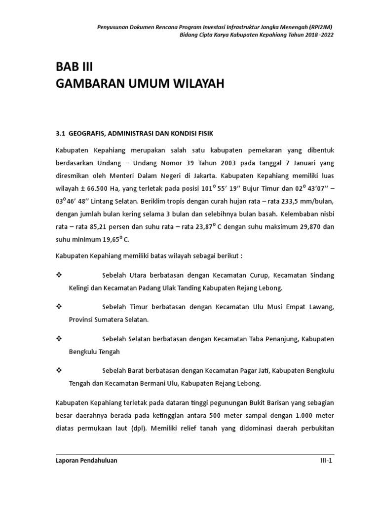 Bab 3 Gambaran Umum Wilayah | PDF | Sains & Matematika