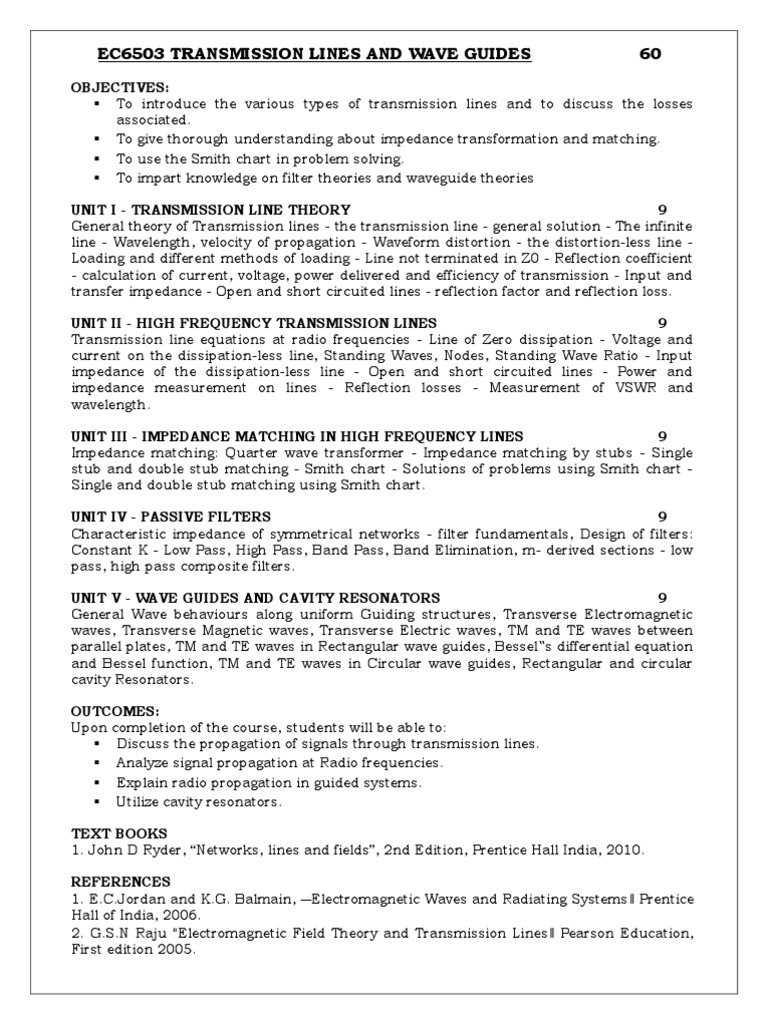 Transmission Lines and Waveguides | Download Free PDF | Transmission ...
