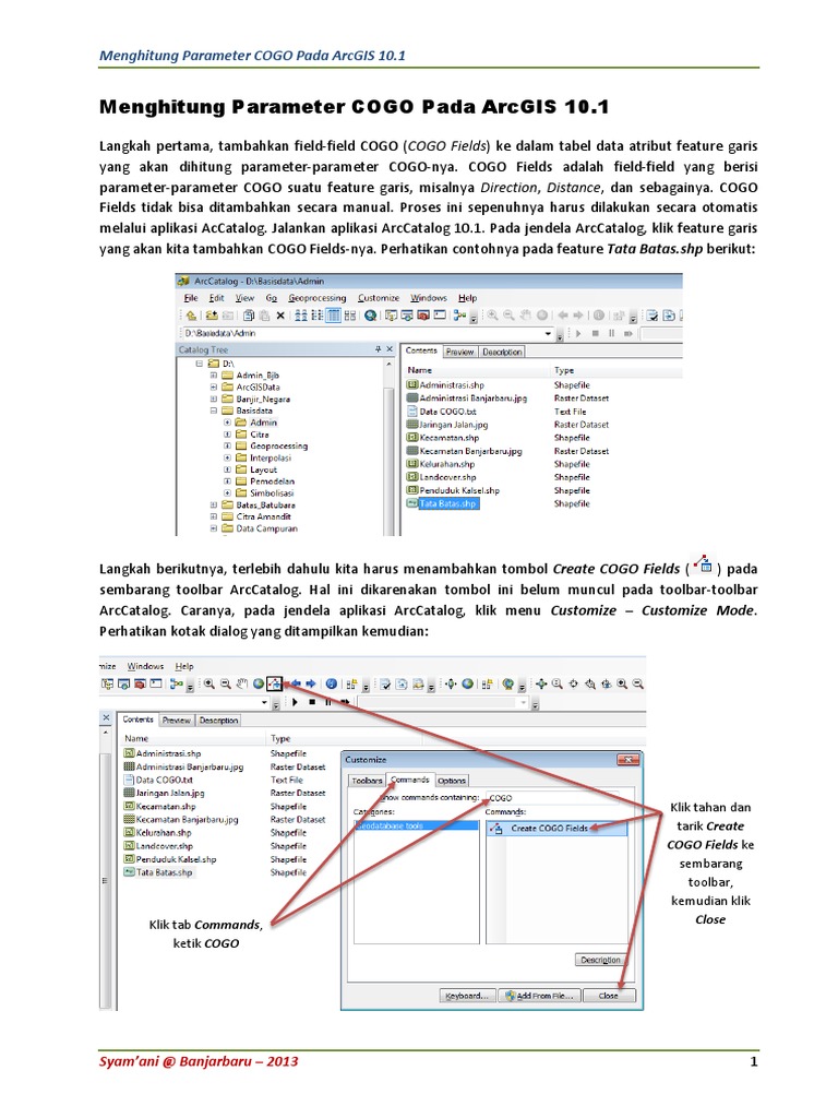 Menghitung COGO di ArcGIS 10.1 | PDF