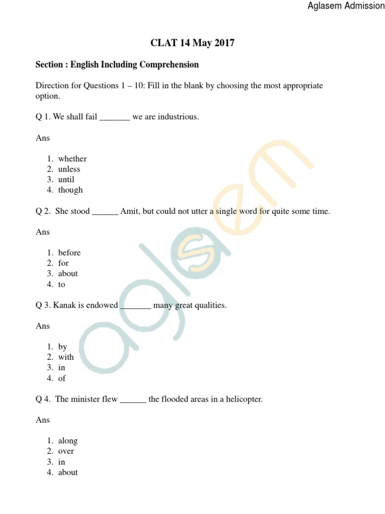 CLAT 2017 English Comprehension Test | PDF | World Trade Organization ...