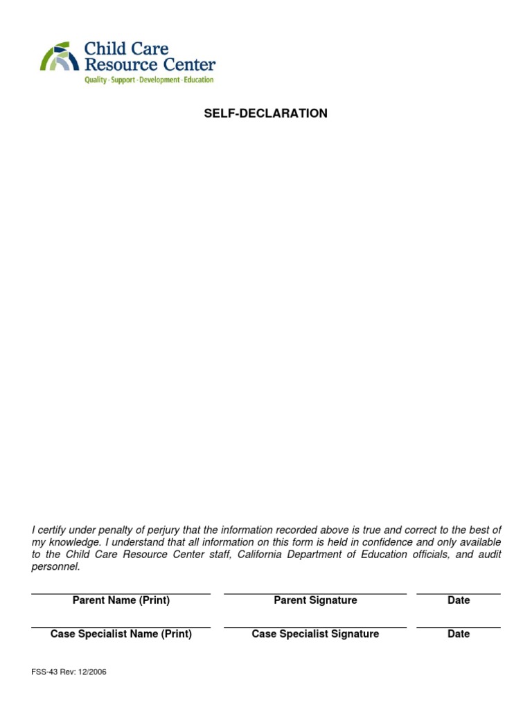 43 Self Declaration (Eng-Spa) PDF | PDF