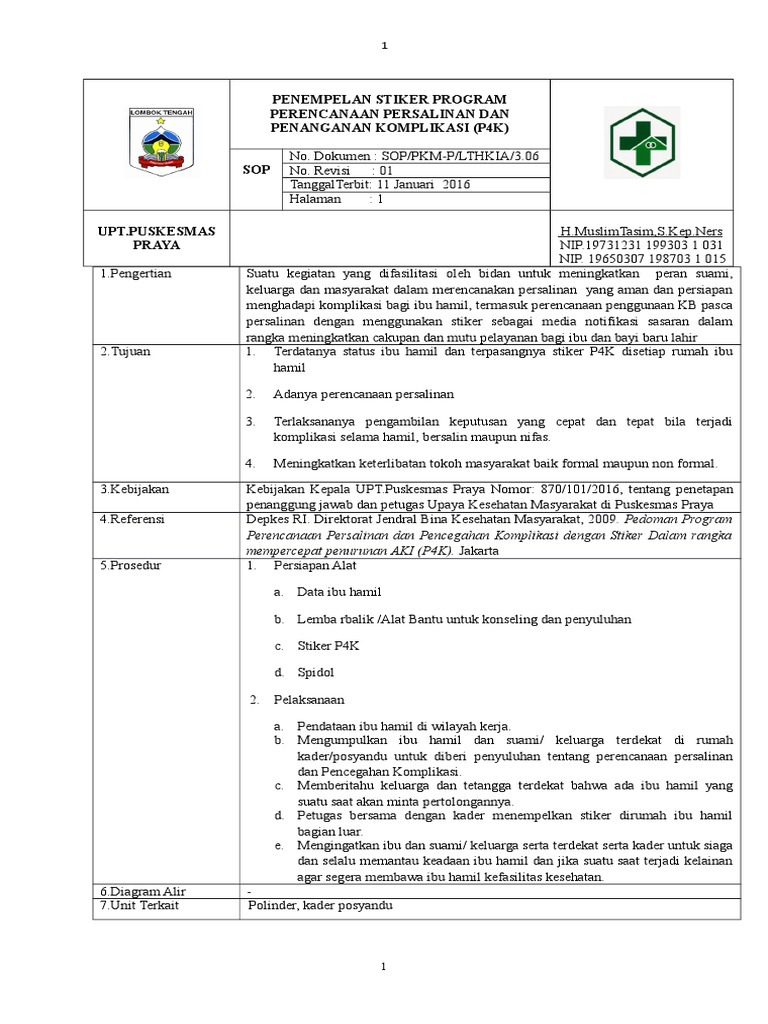 Sop Stiker p4k | PDF