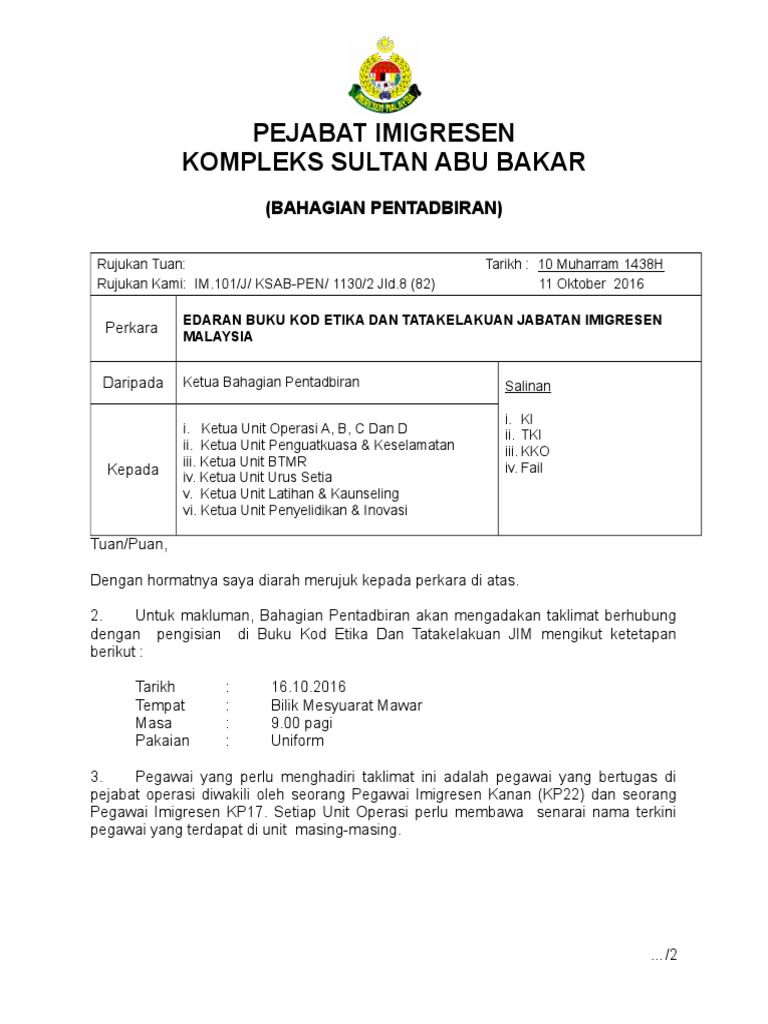 Contoh Memo Pdf