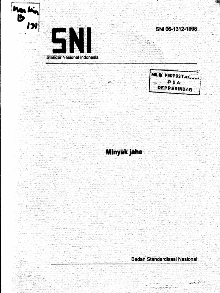 SNI 06 1312 1998 Minyak Jahe PDF | PDF